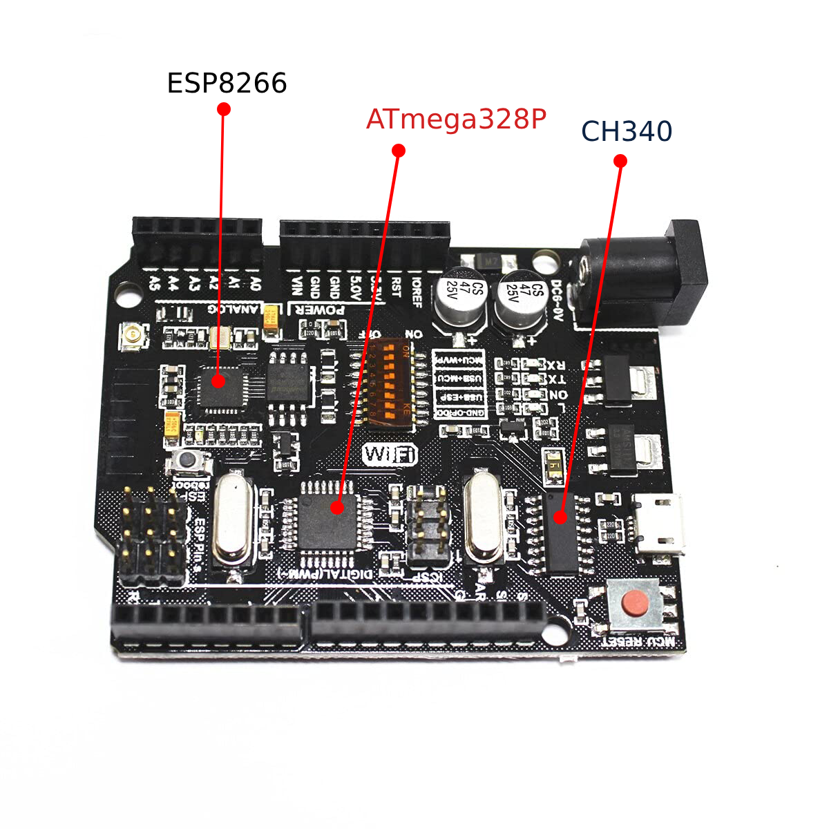 Arduino UNO R3 + ESP8266 WiFi – For Smart Wireless Projects – Tarwiij Electronics